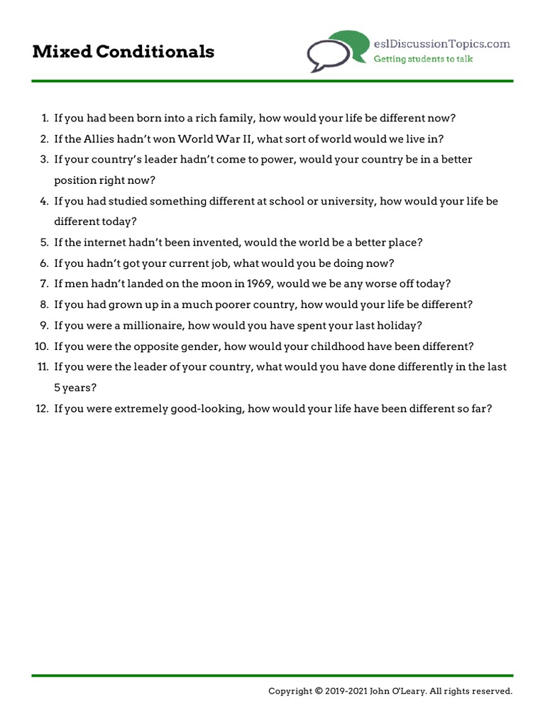 Mixed Conditionals Activate | PDF