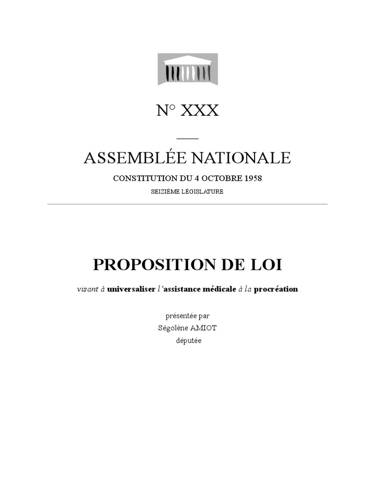 Proposition de Loi Visant À Universaliser L'aide Médicale À La ...