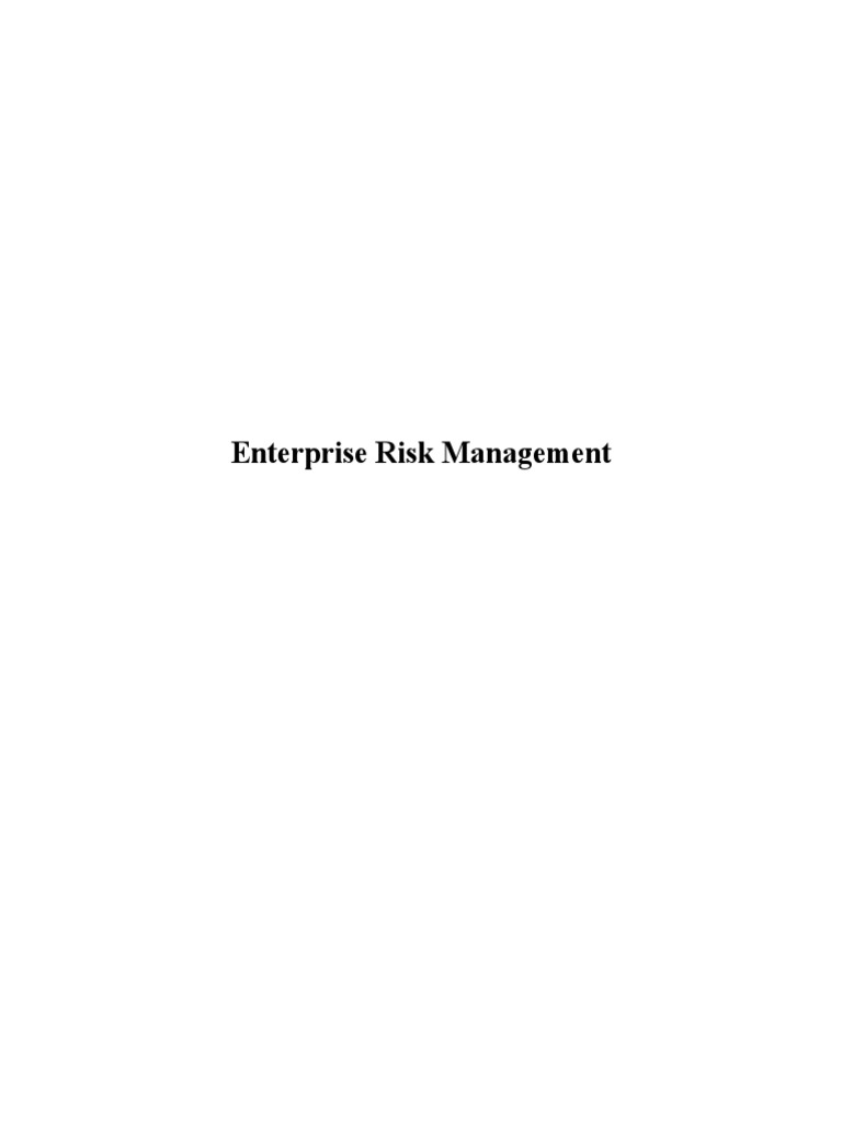 Enterprise Risk Management | PDF | Risk | Risk Management