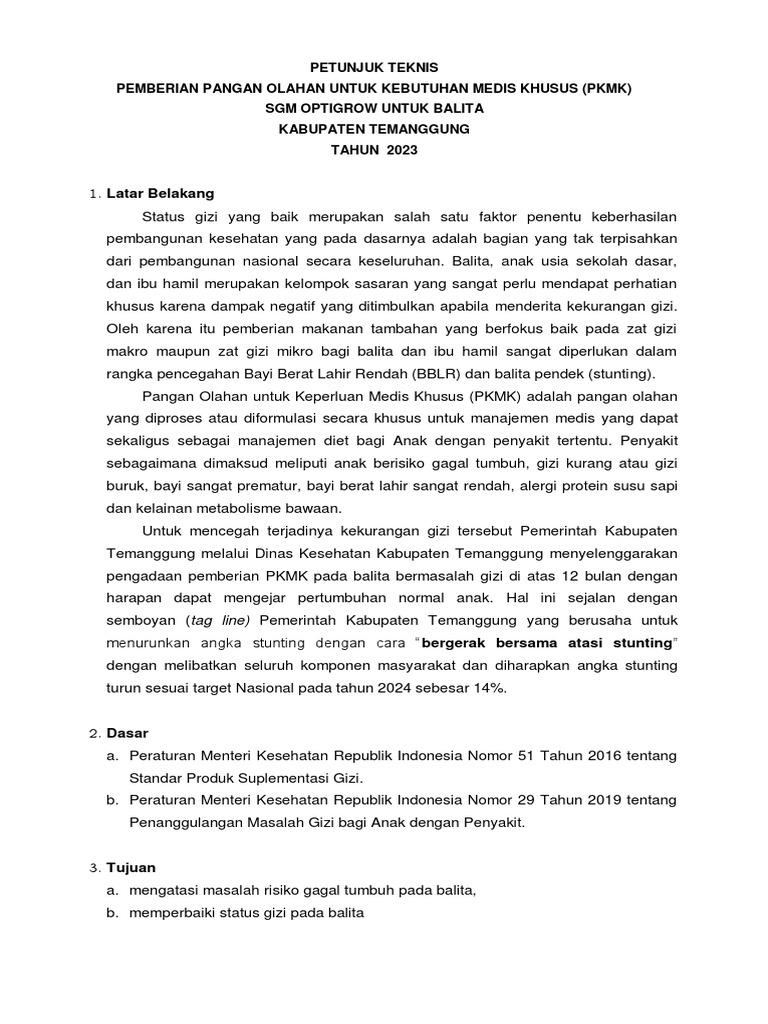 Petunjuk Pemberian PKMK SGM Optigrow | PDF