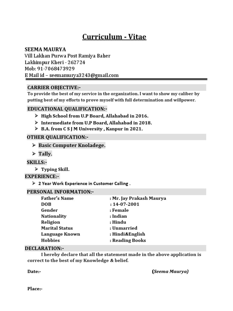 Seema Maurya - Professional CV | PDF