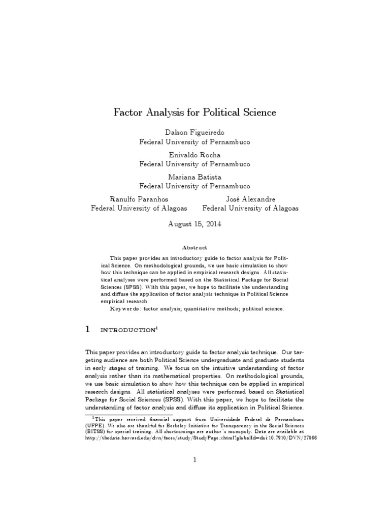 Factor Analysis for PoliSci Students | PDF | Principal Component ...
