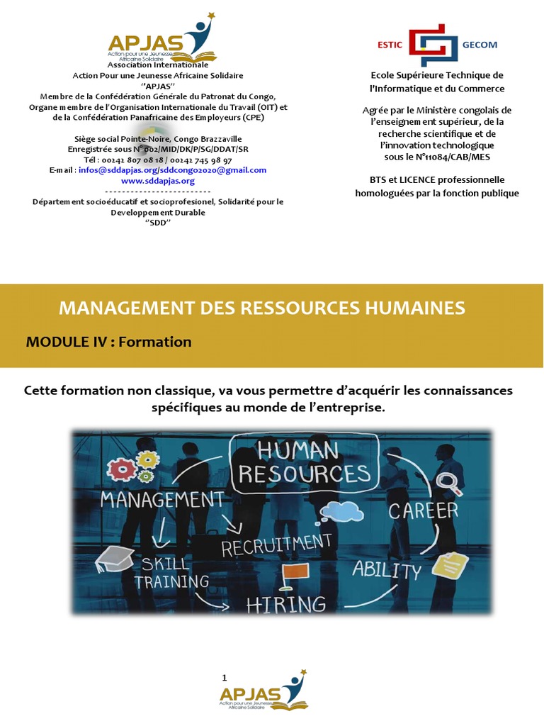 Module IV Management Des Ressources Humaines | PDF | Gestion des ...