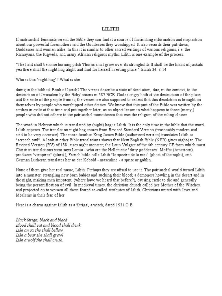 LILITH | PDF | Lilith | Spirit