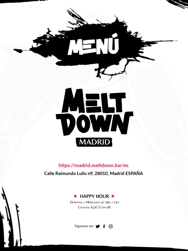 Menu Meltdown Madrid | PDF | Vodka | Limonada