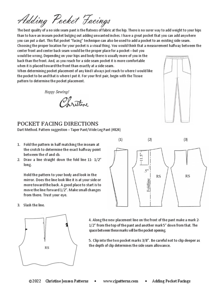 Pocket Facing Technique for Pants | PDF | Seam (Sewing) | Clothing