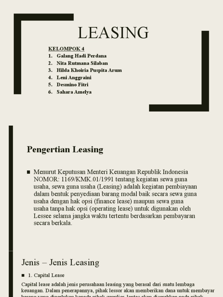 Leasing | PDF | Bisnis | Hukum