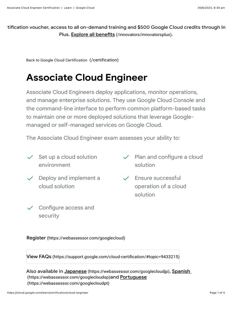 Google Cloud Associate Engineer Guide | PDF | Cloud Computing | Computing