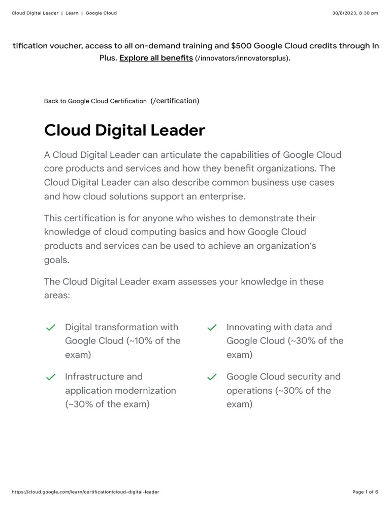 Cloud Digital Leader - Learn - Google Cloud | PDF | Cloud Computing | Information Technology
