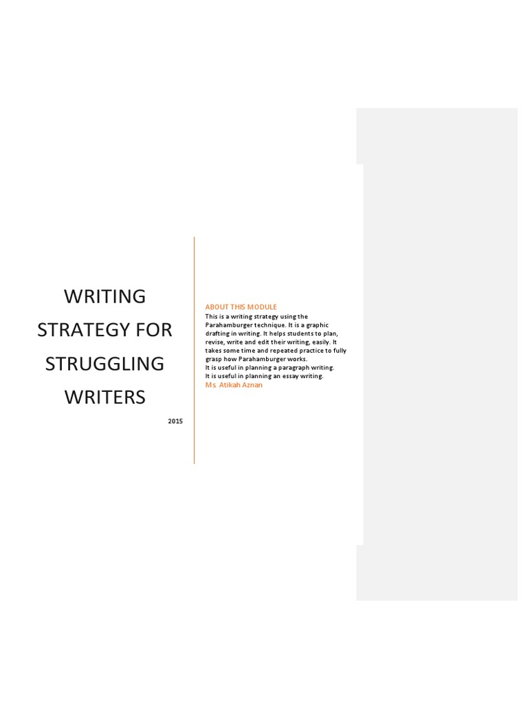 CW Writing Strategies For Struggling Writers HAMBURGER | PDF