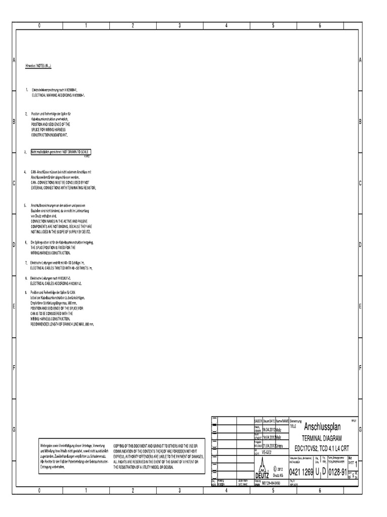 Anschlussplan DEUTZ TCD 4.1 L4 | PDF | Vehicle Technology ...