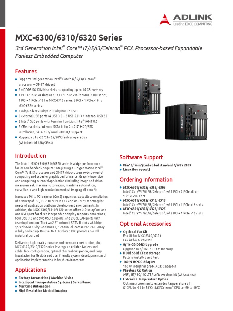 MXC-6300 Series Datasheet | PDF | Solid State Drive | Intel
