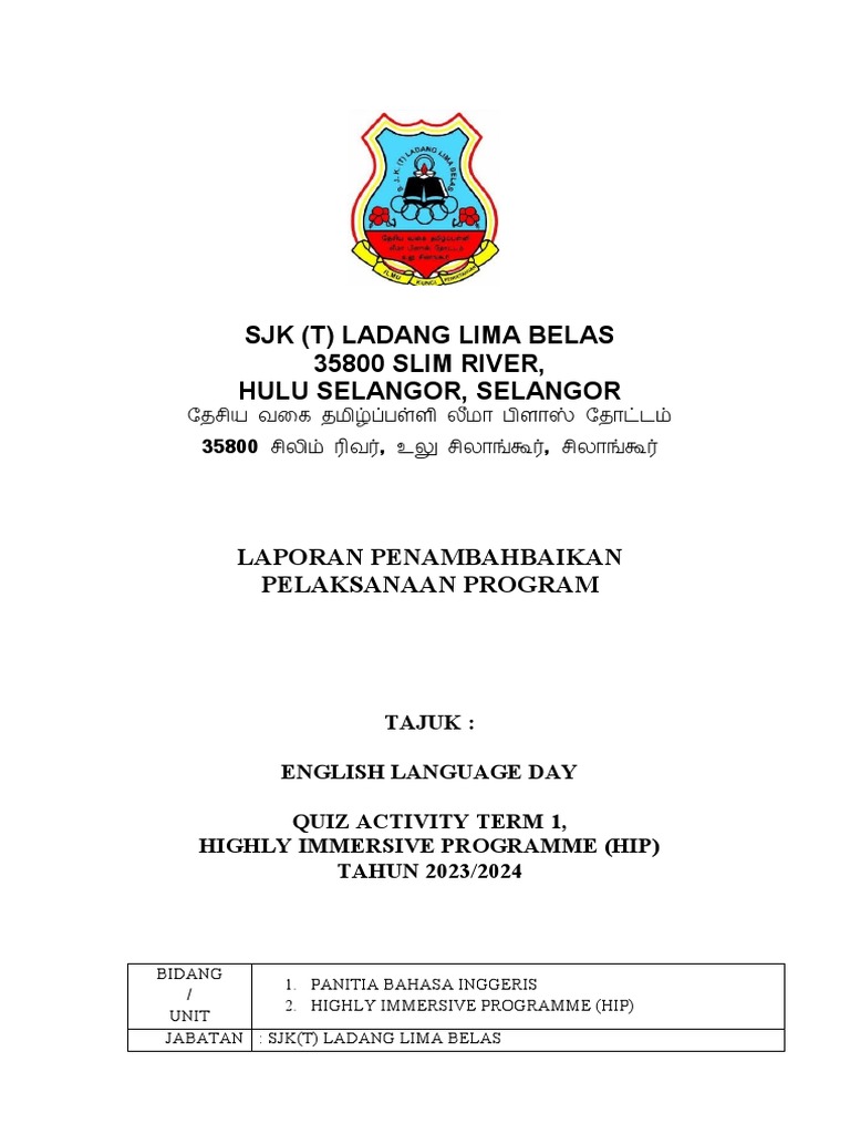 Laporan English Day 1 | PDF