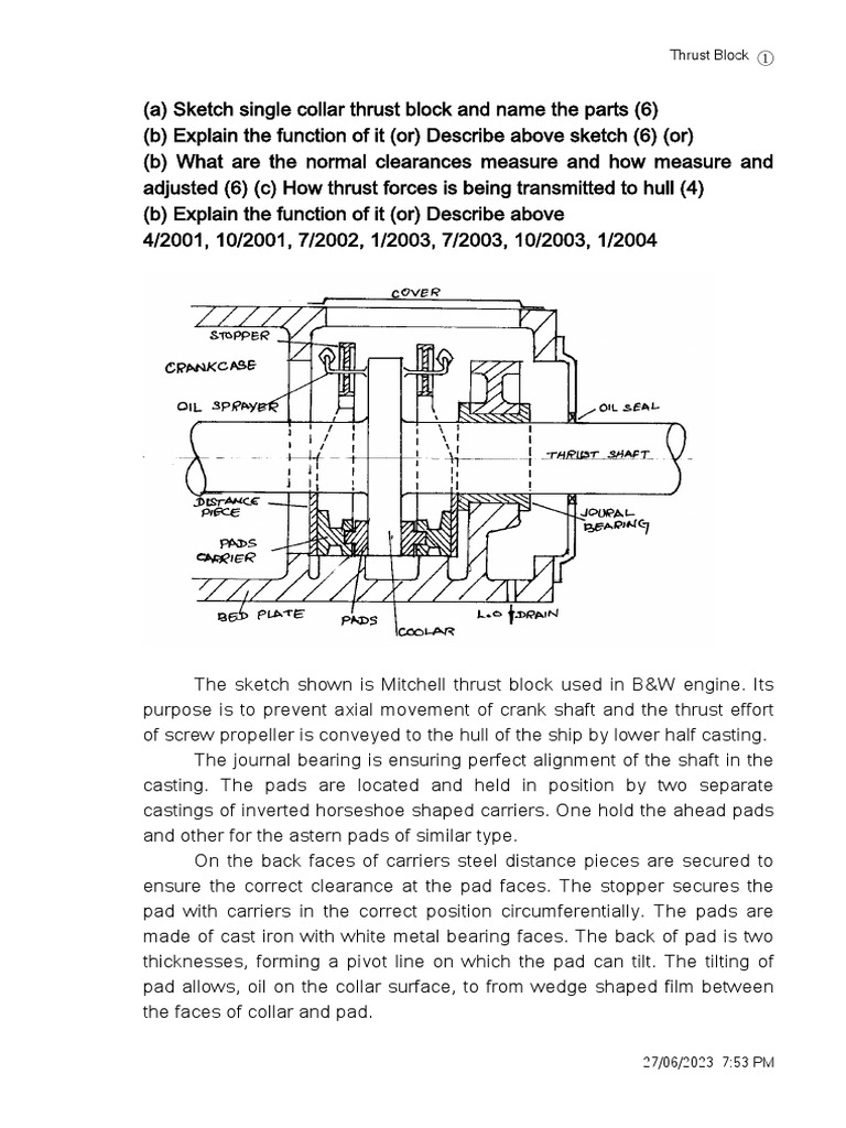 Thrust Block | PDF | Bearing (Mechanical) | Propeller