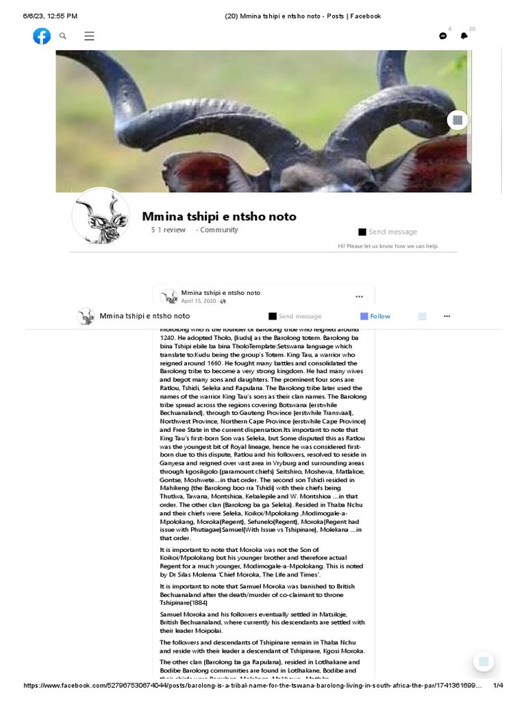 Barolong Clan History and Lineage | PDF | Southern Africa