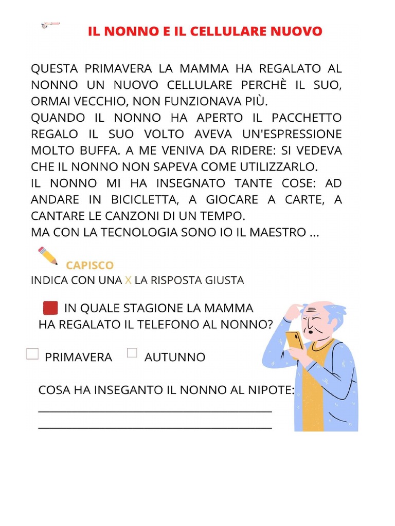 Il Cellulare Nuovo Del Nonno | PDF