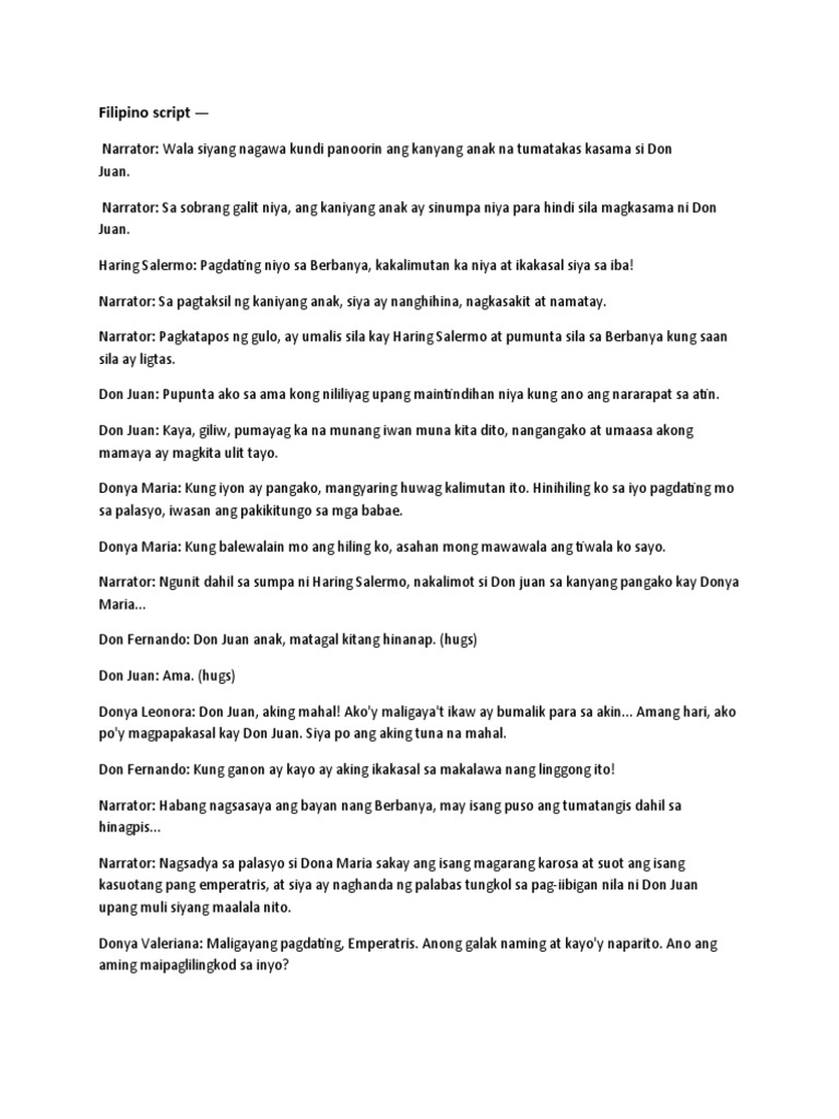 Filipino Script (Needs Paraphrasing) | PDF