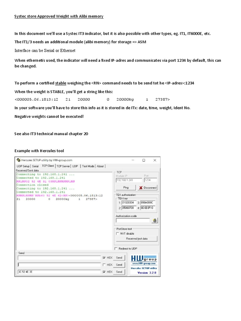 Systec store Approved Weight with Alibi memory | PDF | Computing ...