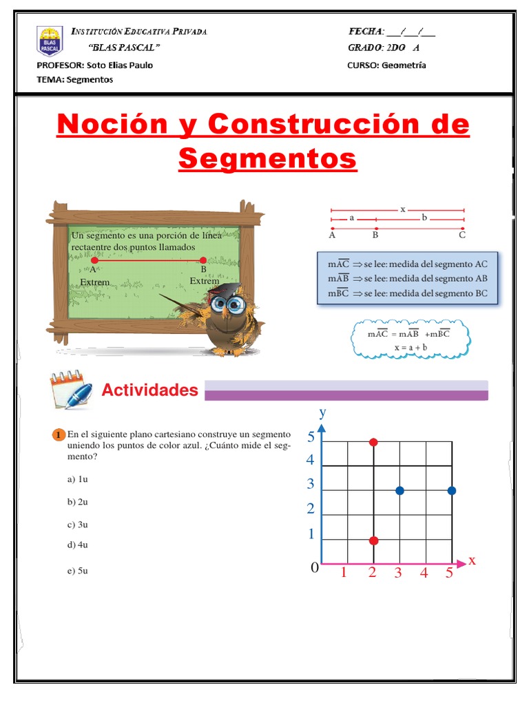 Segmentos 2 Grado A - Practico | PDF | Geometría | Matemáticas