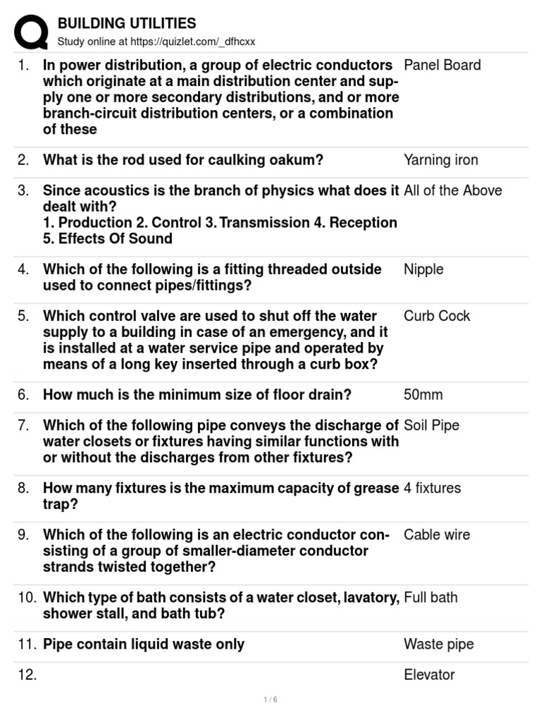 Bu Quiz | PDF | Plumbing | Pump