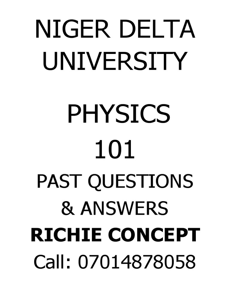 Physics 101 PDF Past Question | PDF