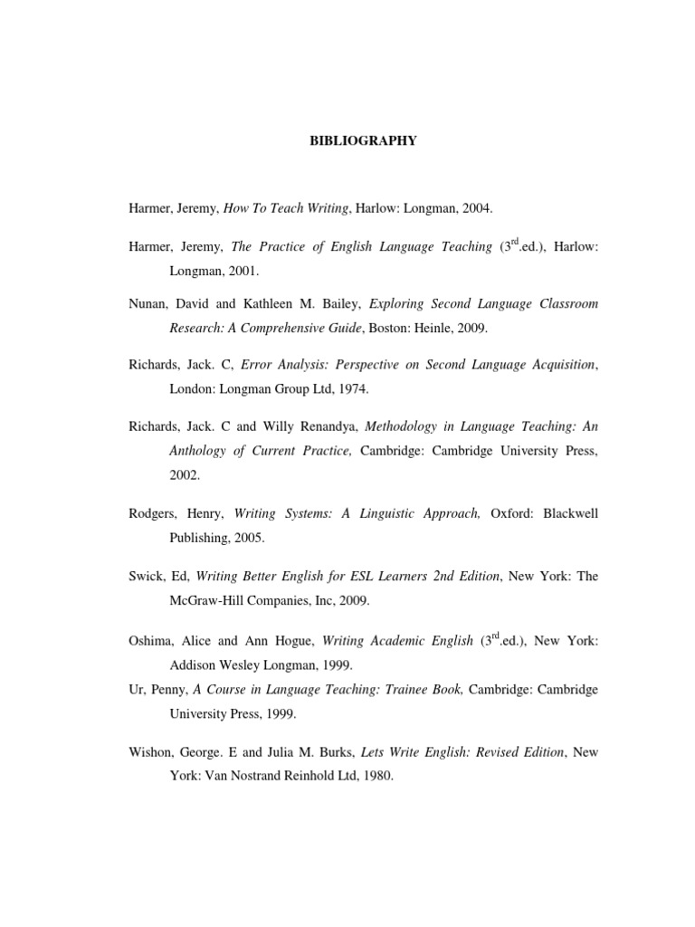 Comprehensive Bibliography for Language Teaching | PDF