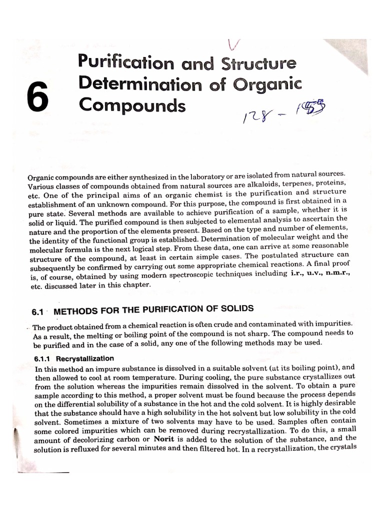 CHM 102 Material 2 (Purification and Structure Determination of Organic ...