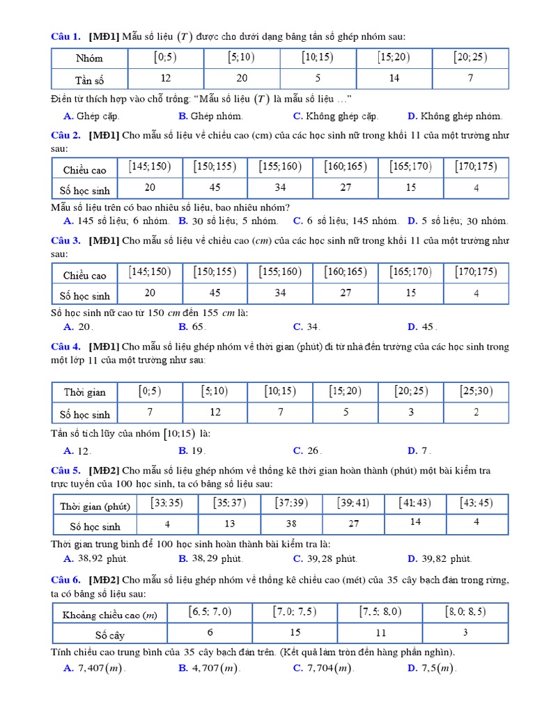 1C 5 1 CÁC SỐ ĐẶC TRƯNG ĐO XU THẾ TRUNG TÂM CHO MẪU SỐ LIỆU GHÉP NHÓM ...