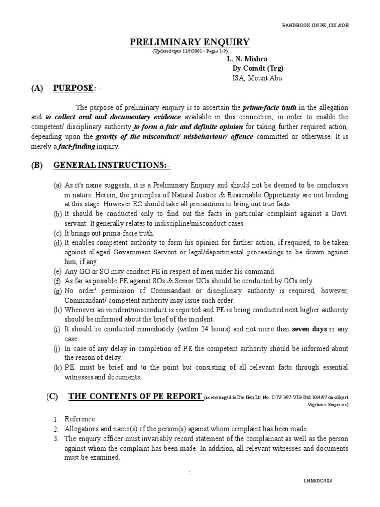 Handbook on Preliminary Enquiry Procedures | PDF | Witness | Justice