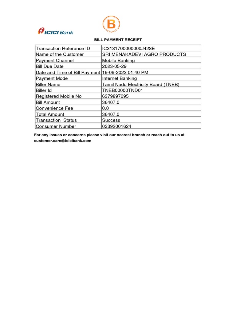 Bill Payment Confirmation | PDF