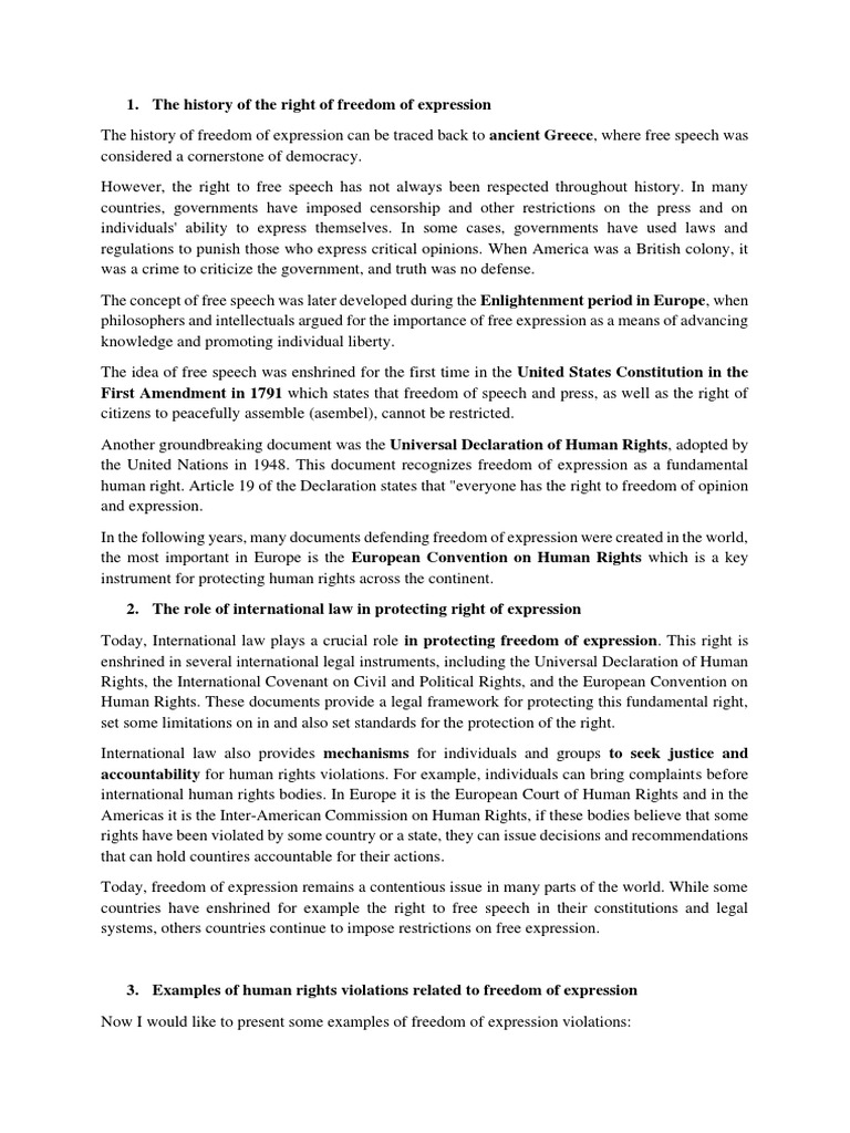 Freedom of Expression | PDF | Freedom Of Speech | Human Rights