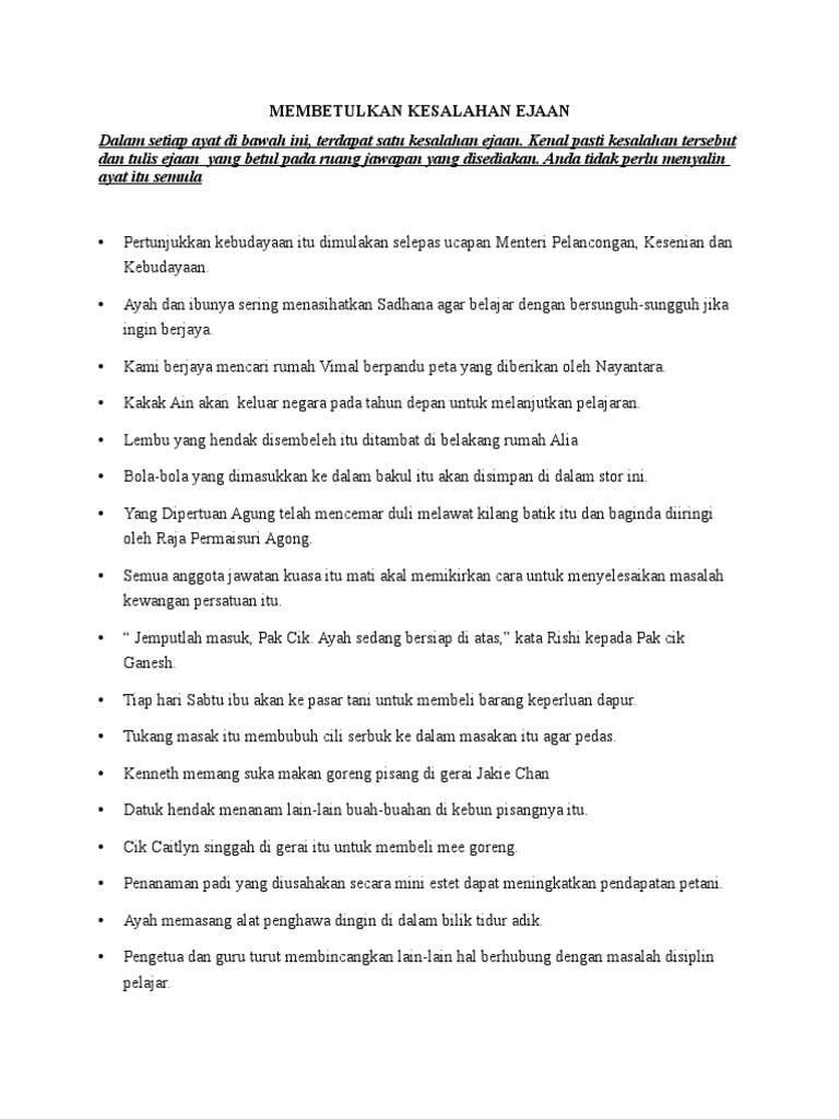 Latihan Tatabahasa F5 | PDF