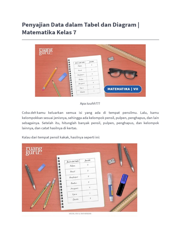 Penyajian Data Dalam Tabel Dan Diagram | PDF