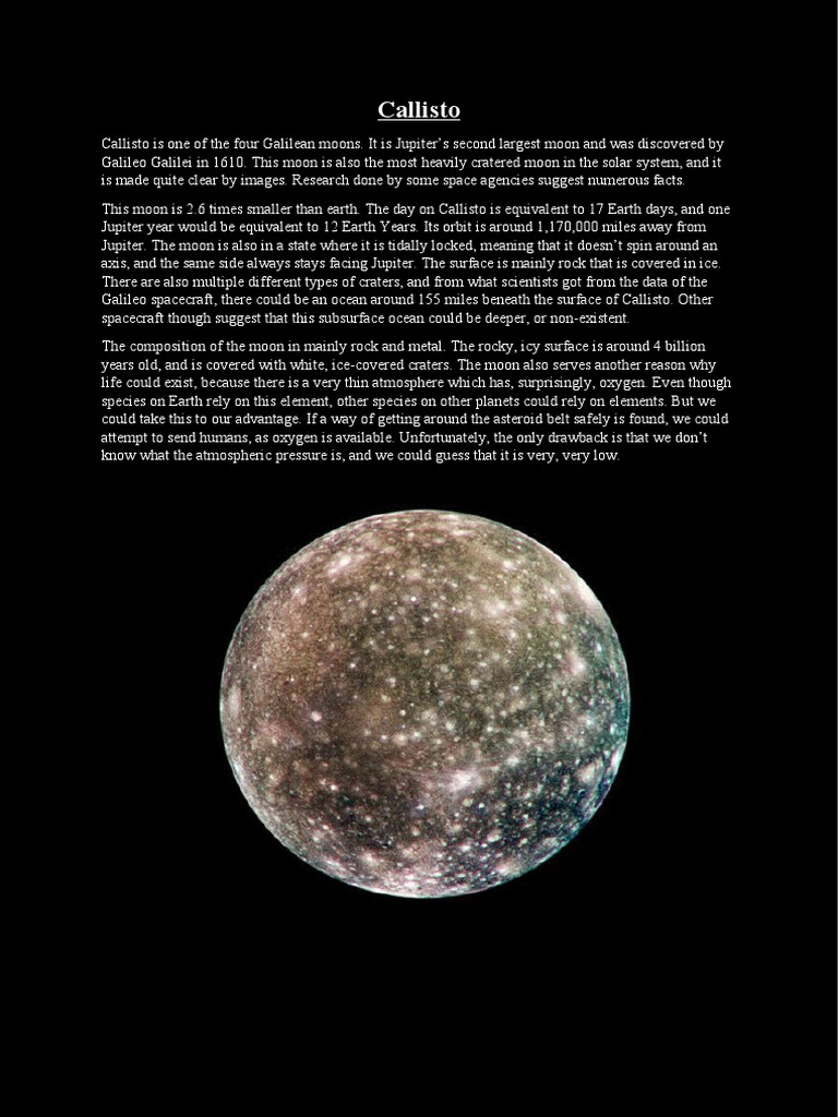 Callisto (Jupiter Moon) | PDF