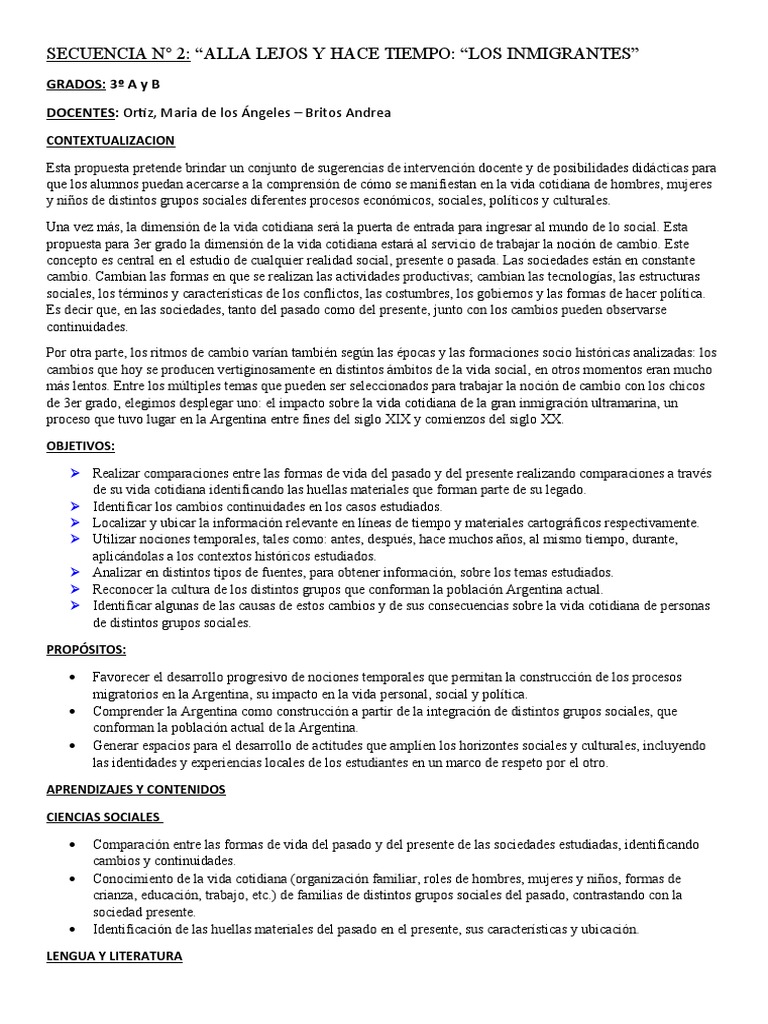 Secuencia Nº2 Inmigrantes 2023 | PDF | Sociedad | Inmigración