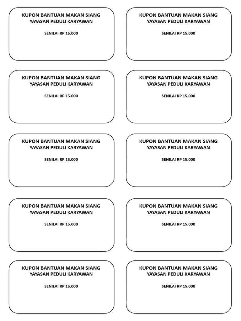 Kupon Makan | PDF