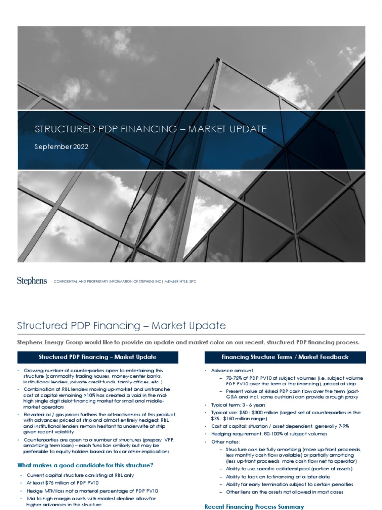 PDP Financing Market Update | PDF | Loans | Cost Of Capital