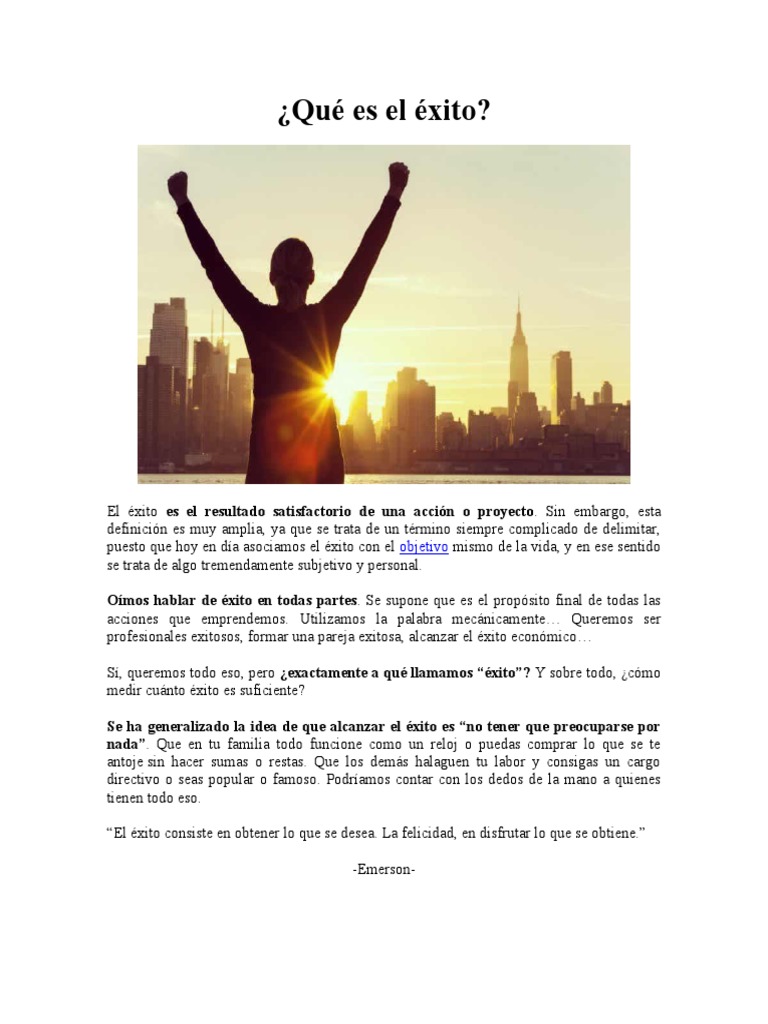 Definición y significado del éxito | PDF | Negocios