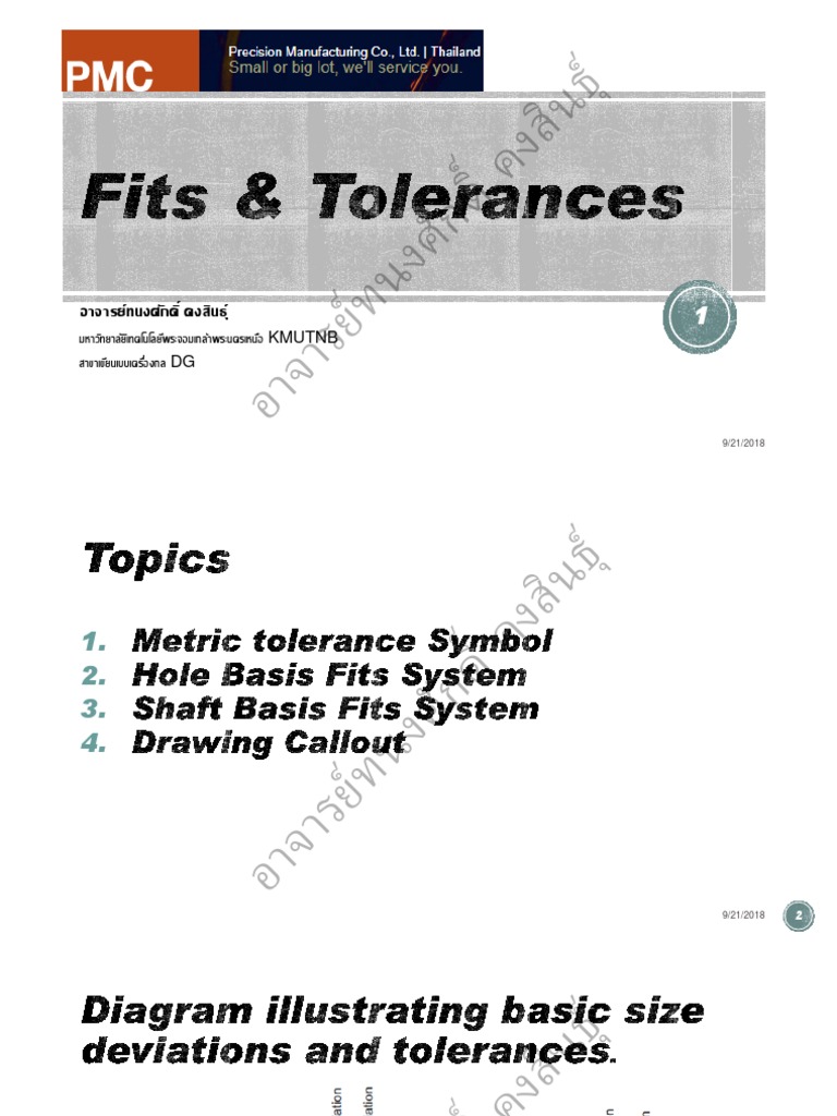 Fits & Tolerances - PMC | PDF