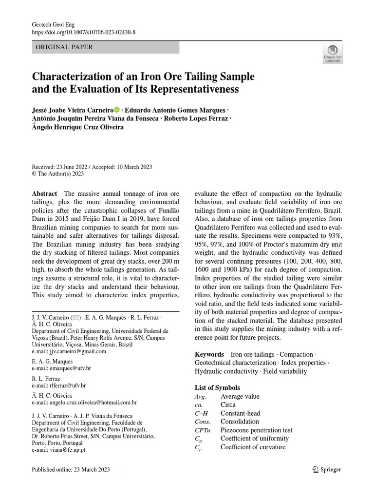 Characterization of An Iron Ore Tailing | PDF | Silt | Standard Deviation