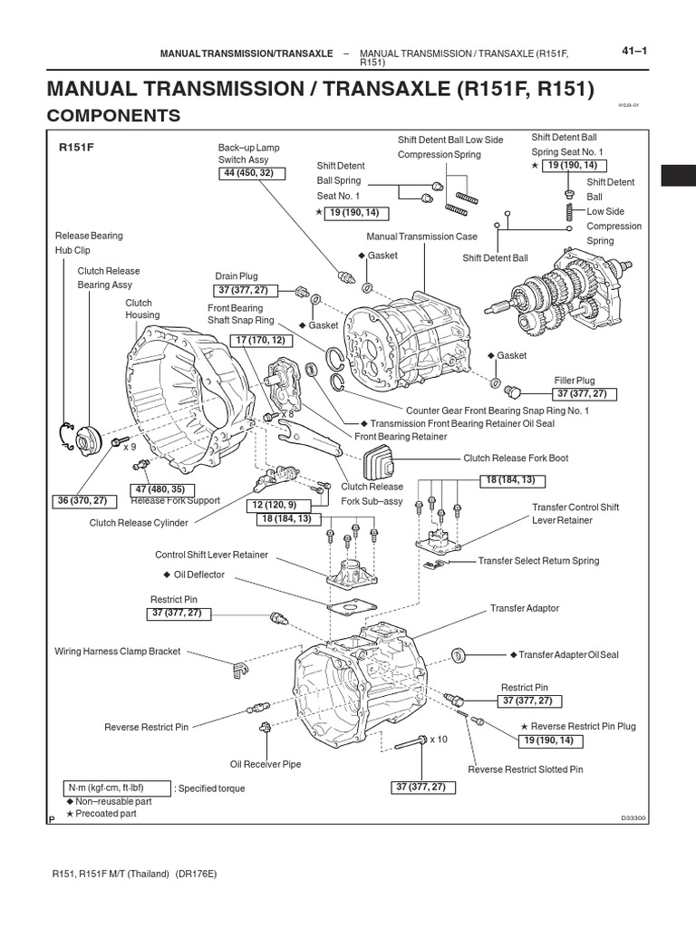 R151F Manual Transmission Components | PDF | Manual Transmission | Clutch