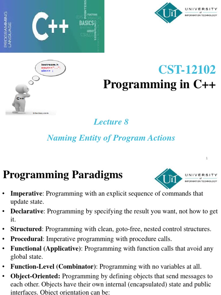 Lecture8 - Naming Entity of Program Actions | PDF | Object Oriented ...