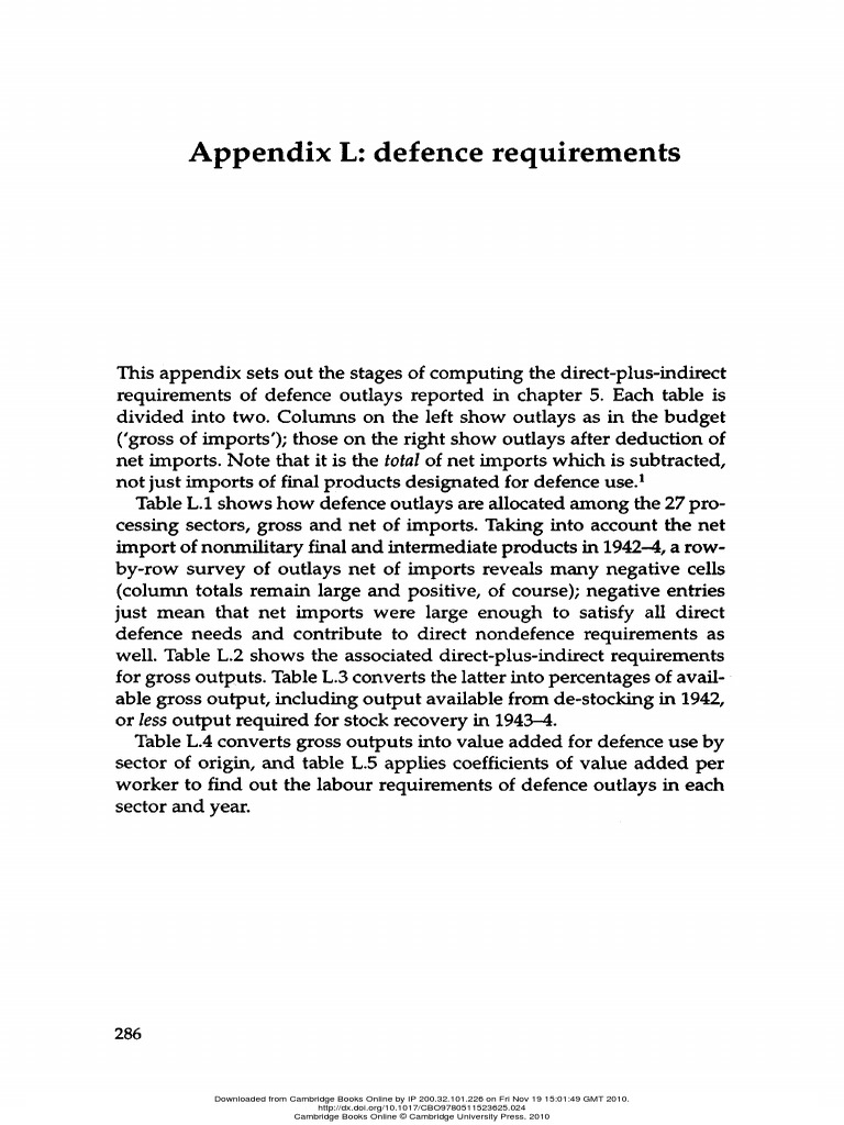 Appendix L: Defence Requirements | PDF | Metals | Economies