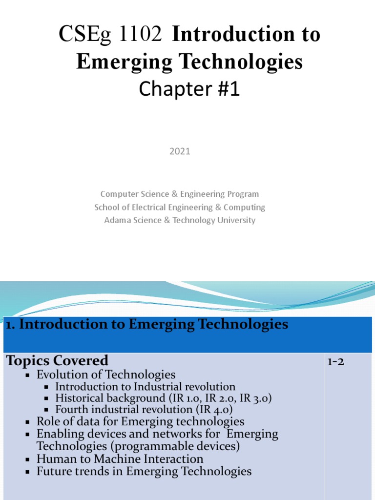 Chapter 1 - Intro To Emerging Technologies | PDF | Human–Computer Interaction | Computer Network
