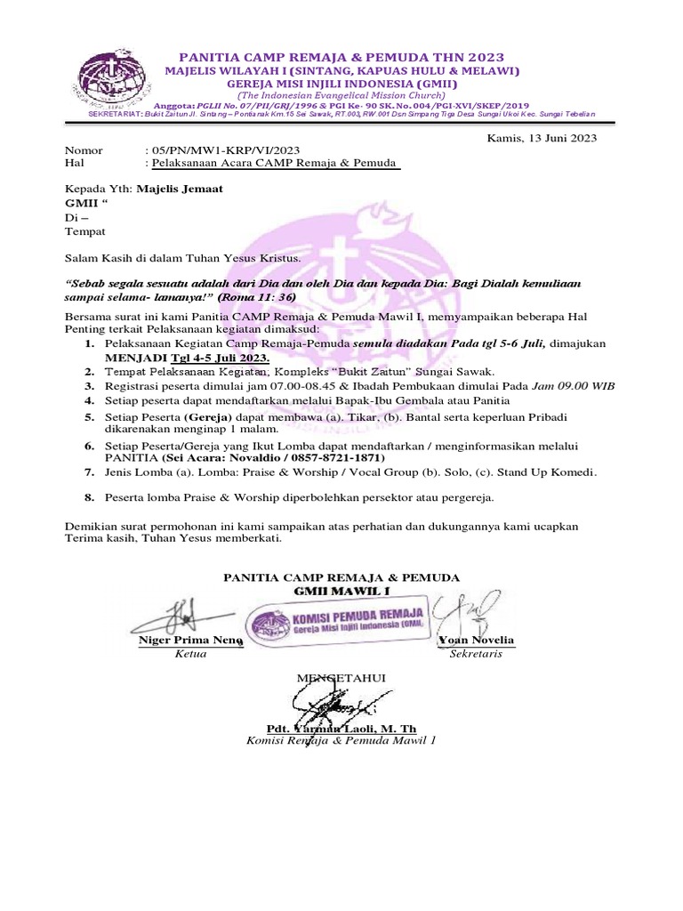Surat Pemberitahun Camp-1 | PDF | Gaya Hidup