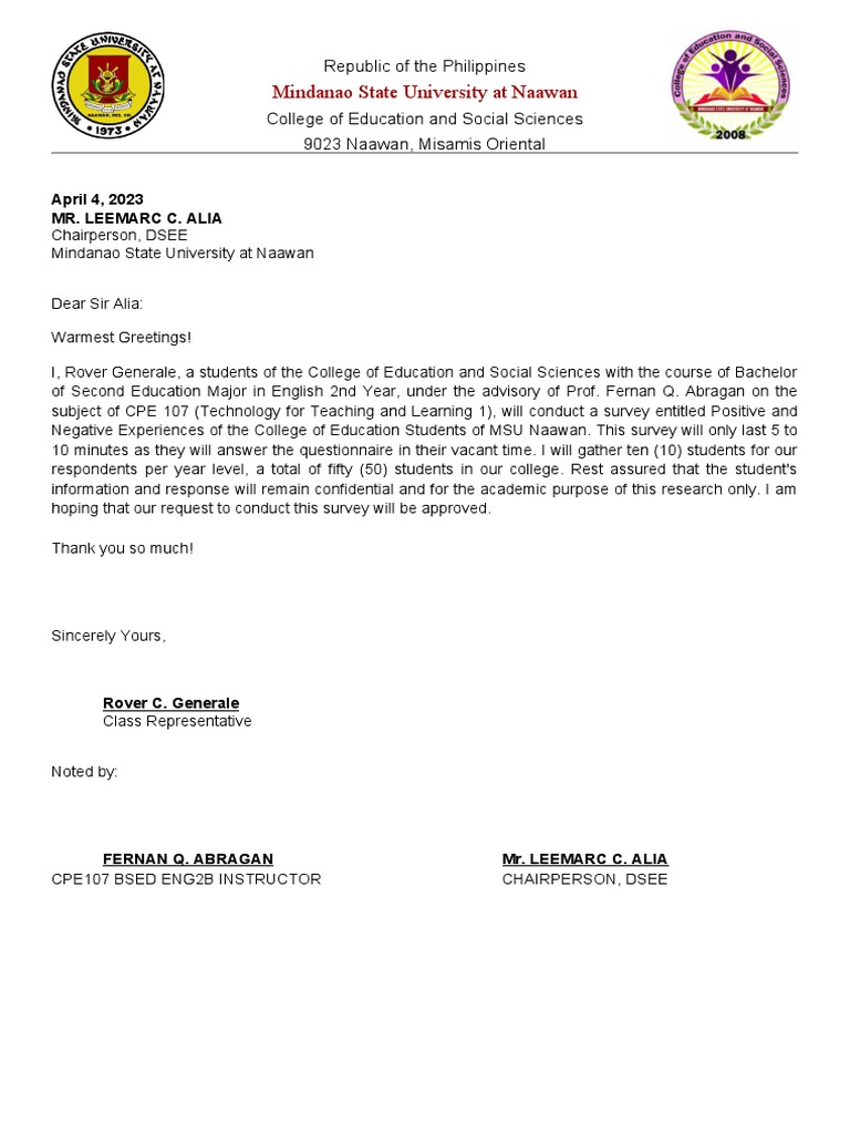 REQUEST-TO-CONDUCT-ACTIVITY-LETTER Final | PDF REQUEST-TO-CONDUCT-ACTIVITY-LETTER Final | PDF