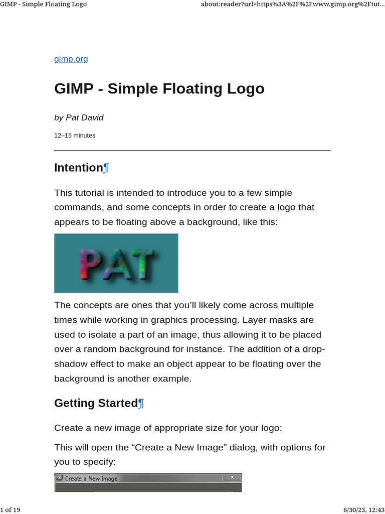 GIMP - Simple Floating Logo | PDF | Computer Graphics | Computing