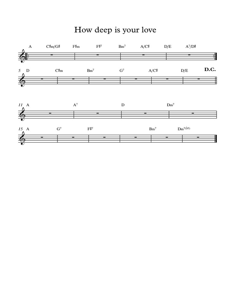 How Deep is Your Love - Partitura Completa | PDF