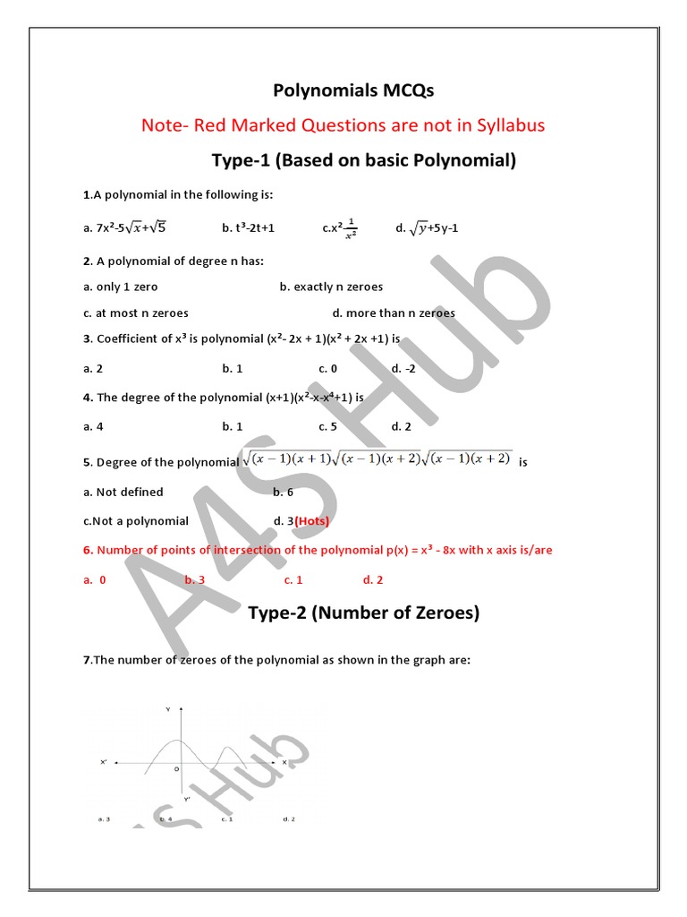 2.polynomials A4S Books | PDF | Polynomial | Zero Of A Function