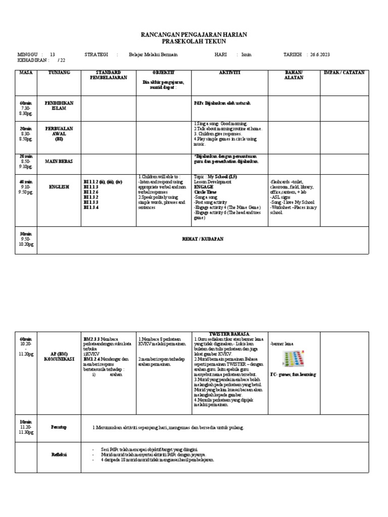 RPH 26.6.2023 - Isnin | PDF